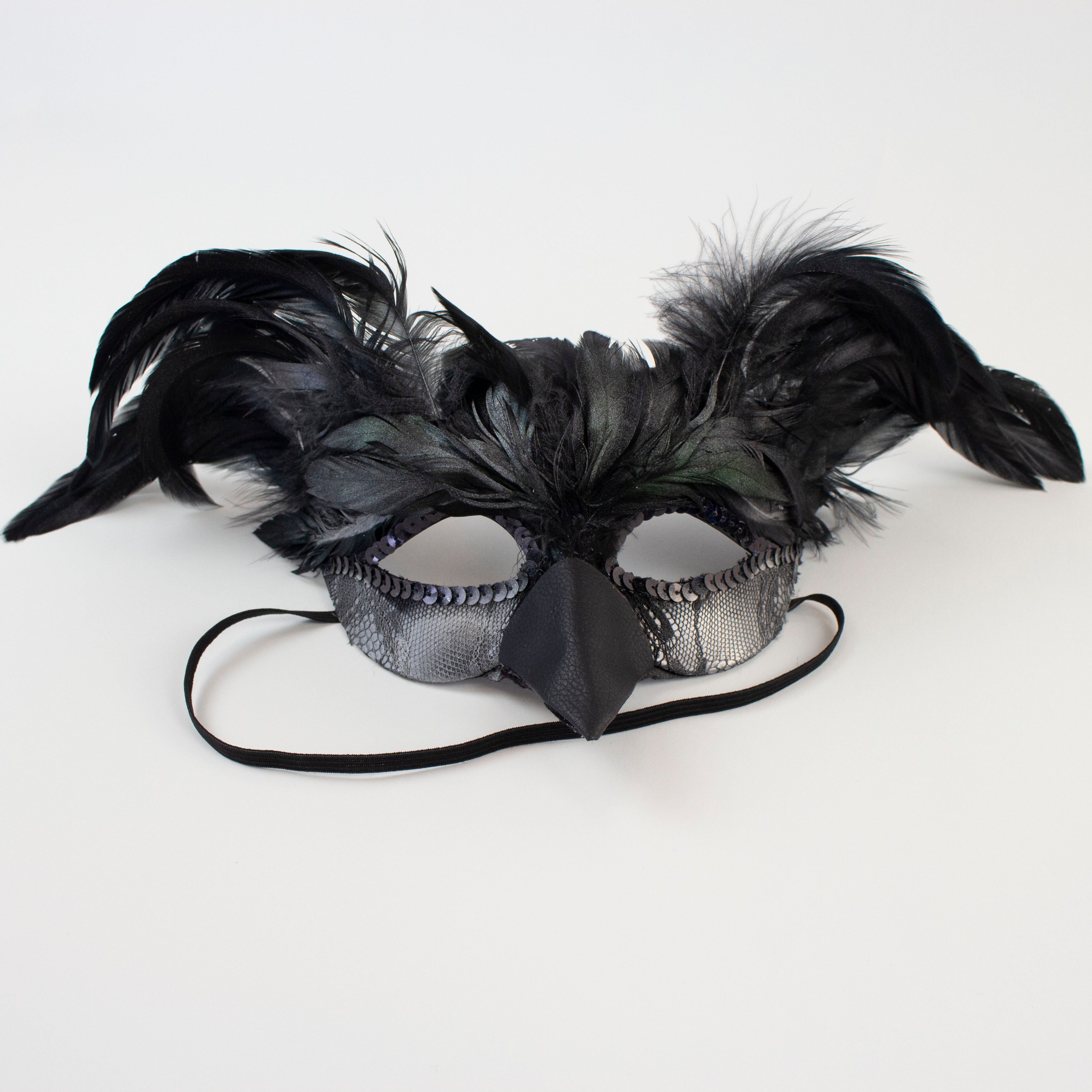 Crow, Blackbird, Raven Costume, Masquerade Feather Mask for – Zucker ...