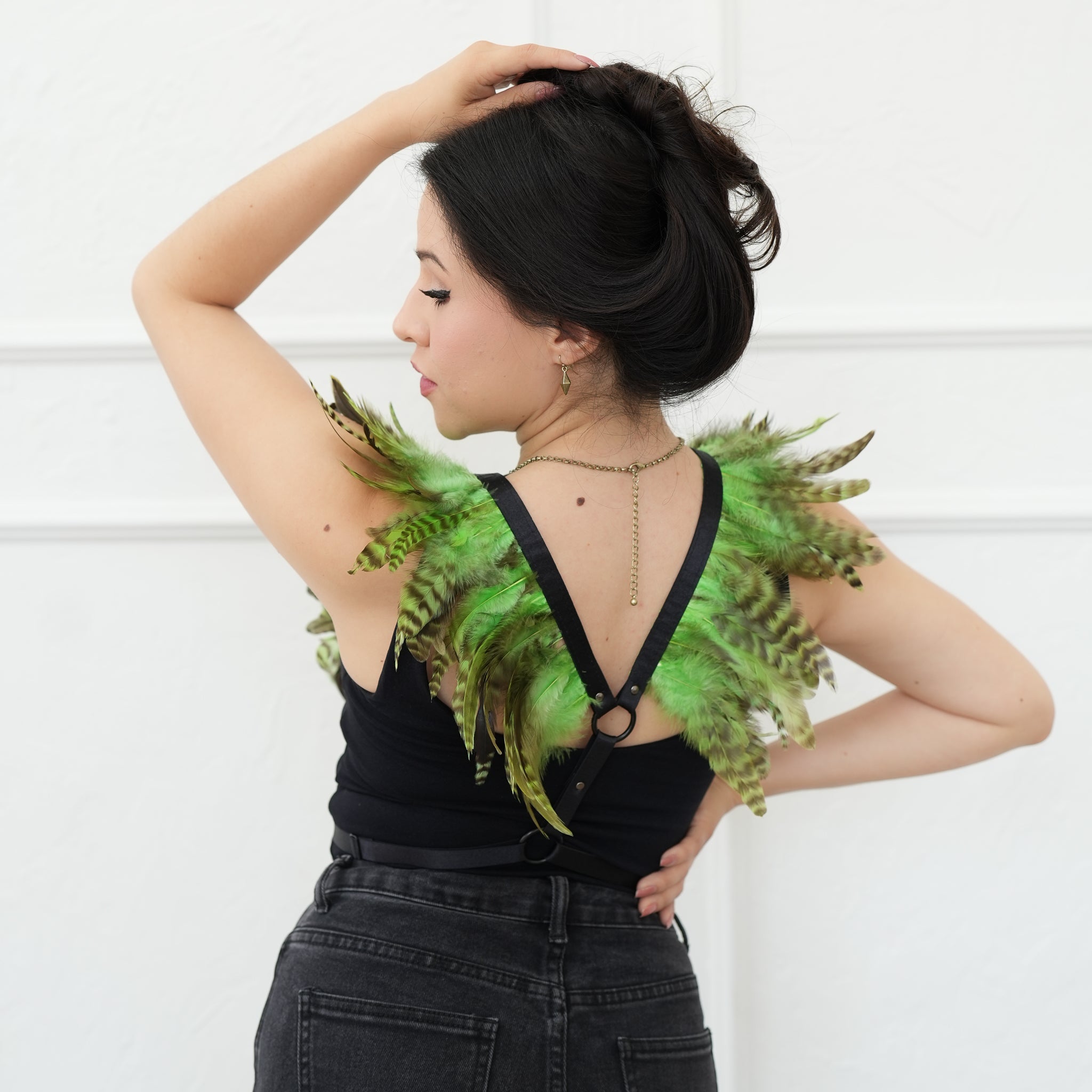 Dakota Lime Green Feather Harness Festival Accessory – Zucker Feather ...