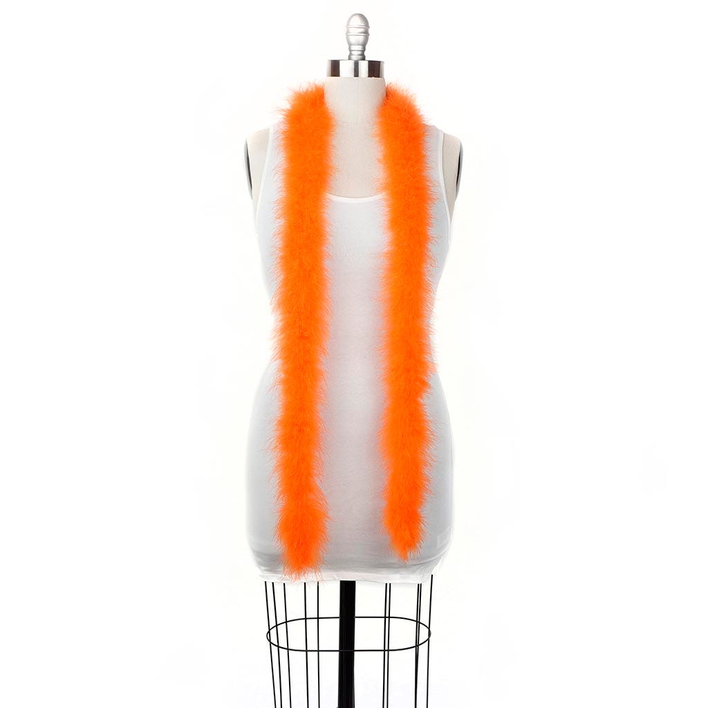 2 Yard Orange Marabou Feather Boa | Heavy Weight Solid Color Boa ...