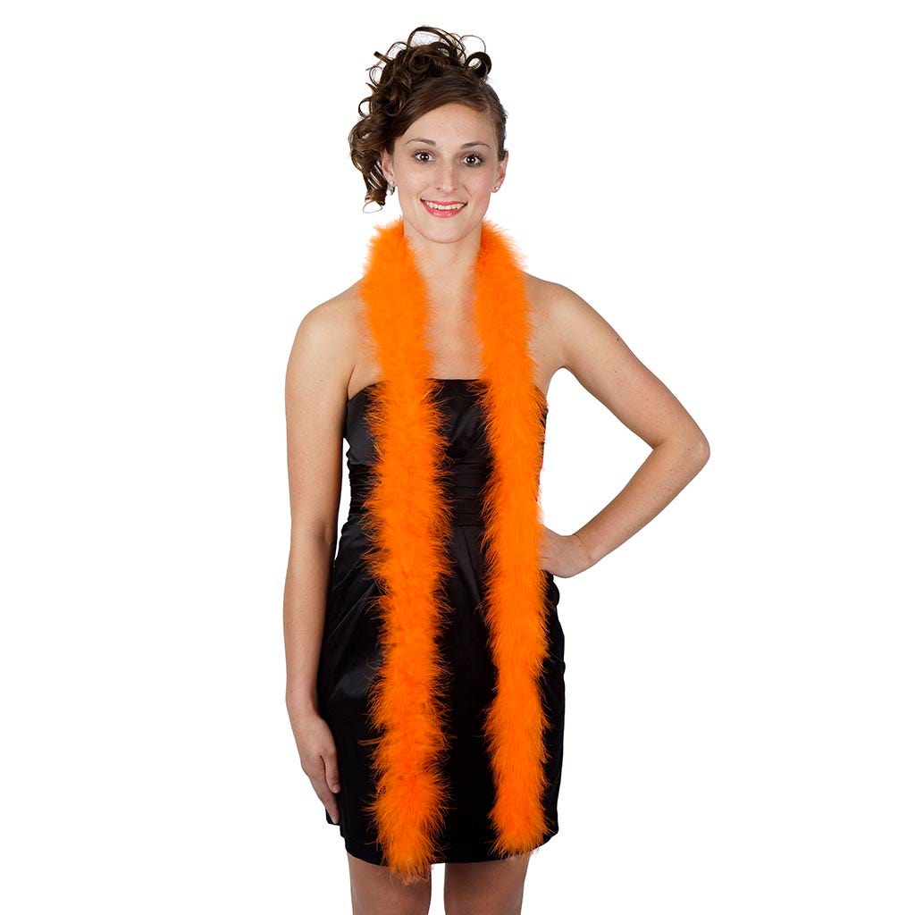 2 Yard Orange Marabou Feather Boa | Heavy Weight Solid Color Boa ...
