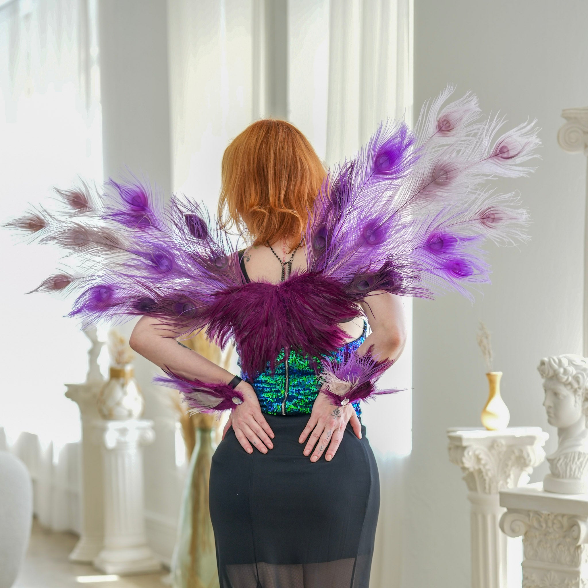 Purple Peacock Fairy Wings | Peacock Feather Costume – Zucker Feather ...