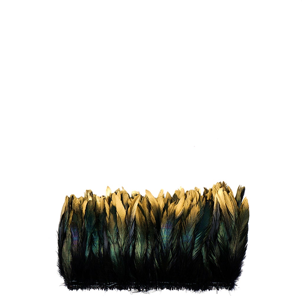 Rooster Coque Tails Black Iridescent Tipped Gold 5-8 Inches Feathers ...