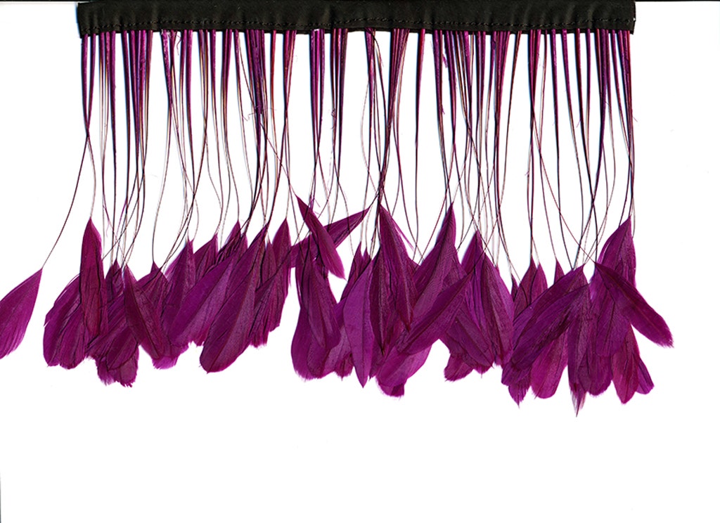 Stripped Bleached Coque Purple Fringe Feather | Buy 6-8 Inches Long ...